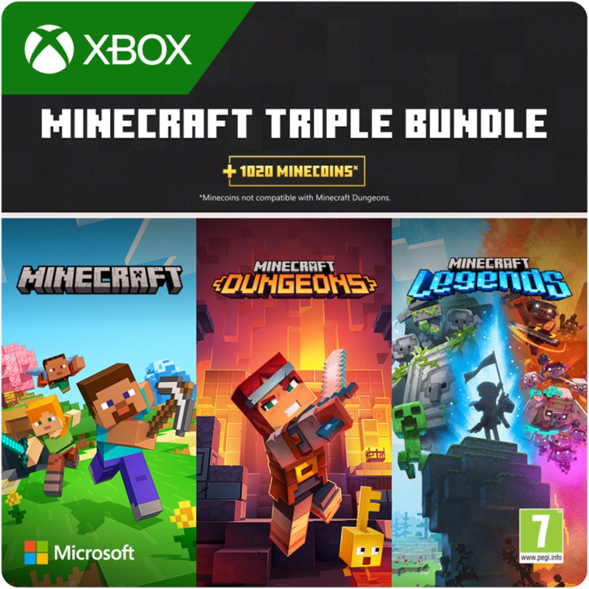 Minecraft Triple Bundel code kopen? Direct geleverd