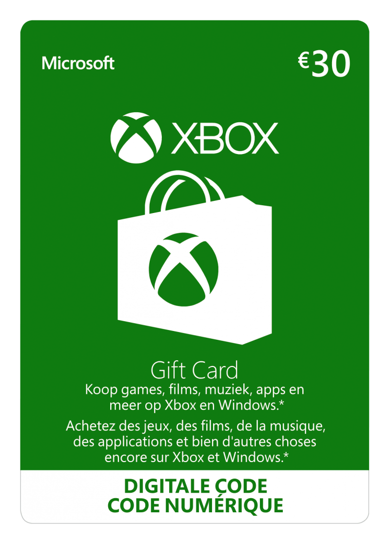 Xbox Gift Card 30 euro kopen? Direct geleverd | KaartDirect